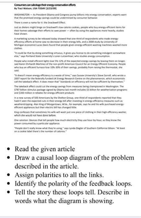 Solved - Read the given article - Draw a causal loop diagram | Chegg.com