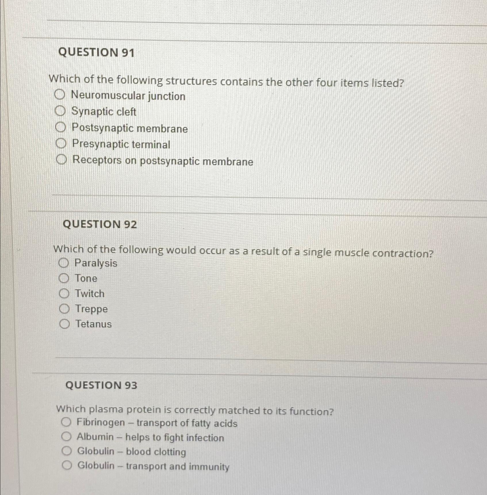 Solved QUESTION 91Which of the following structures contains | Chegg.com