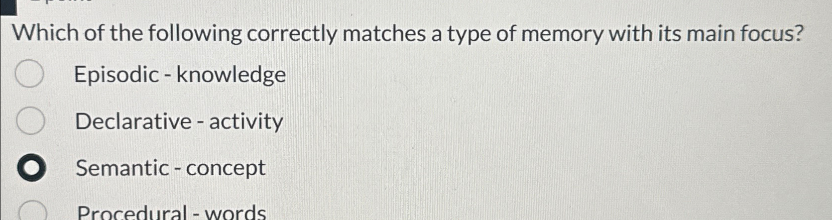 Solved Which of the following correctly matches a type of | Chegg.com