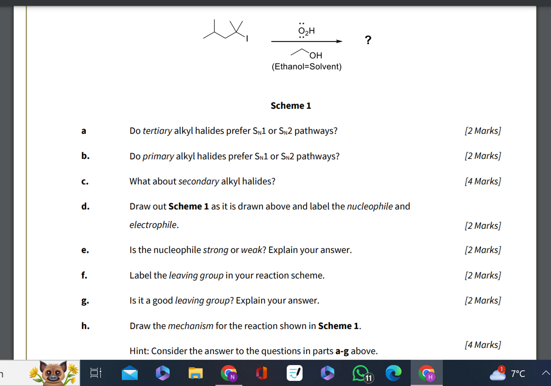 Solved Scheme 1a Do tertiary alkyl halides prefer SN1 ﻿or | Chegg.com