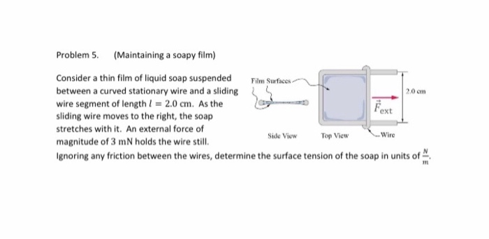 Solved Problem 5. (Maintaining a soapy film) Consider a thin | Chegg.com