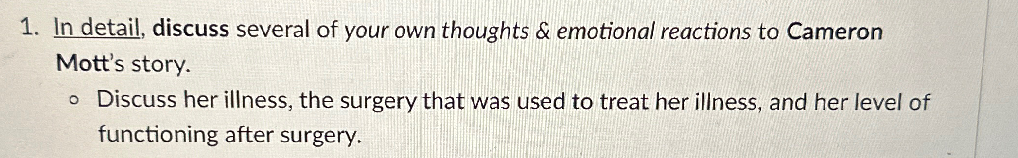 Solved In detail, discuss several of your own thoughts & | Chegg.com