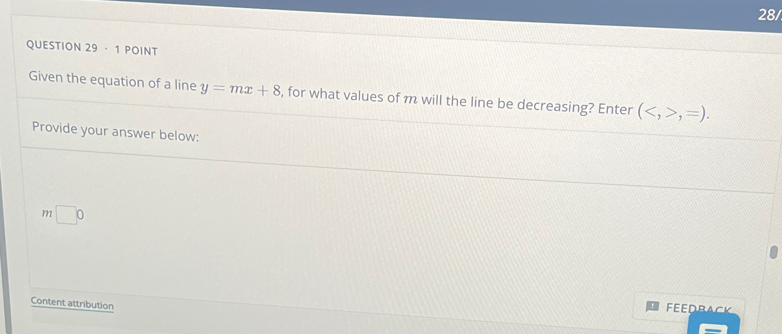 Solved QUESTION 291 ﻿POINTGiven the equation of a line | Chegg.com