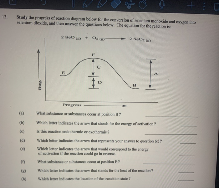 Solved 13. Study the progress of reaction diagram below for | Chegg.com