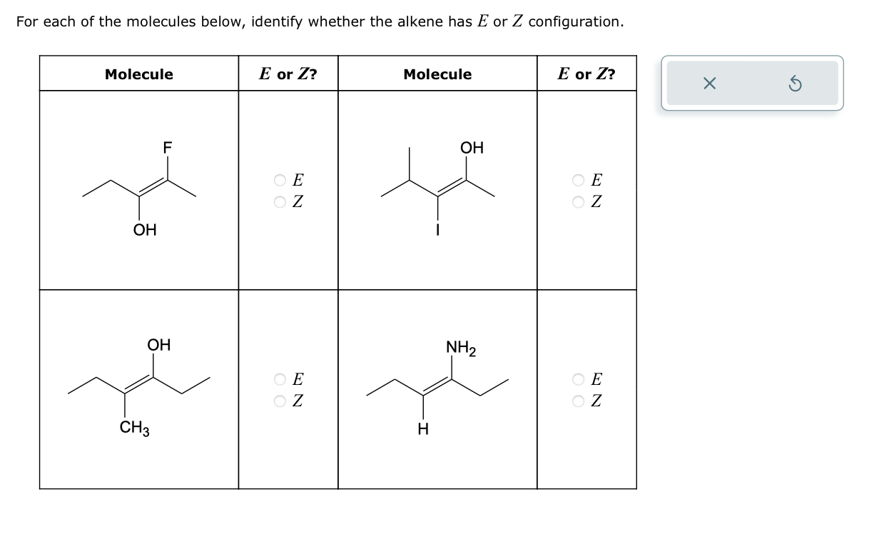 Solved For each of the molecules below, identify whether the | Chegg.com