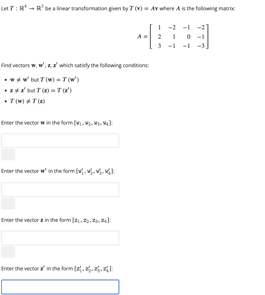 Solved Let T:R4→R3 ﻿be a linear transformation given by | Chegg.com