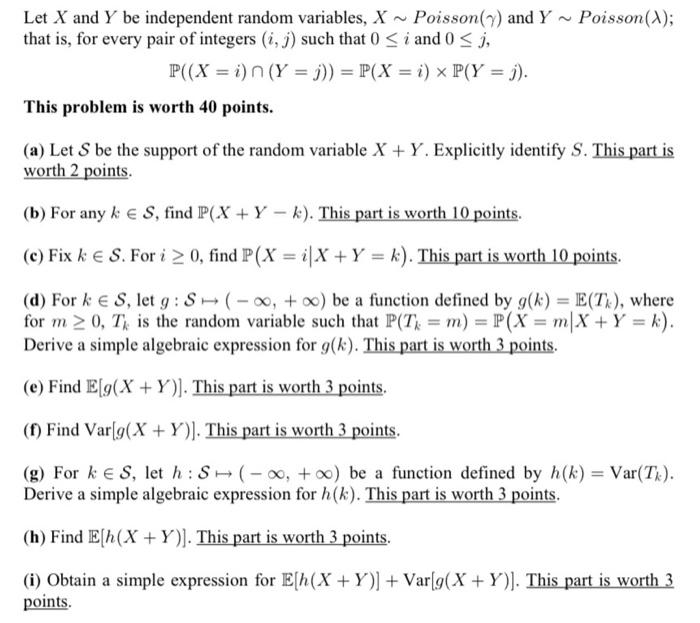 Solved Let X and Y be independent random variables, | Chegg.com