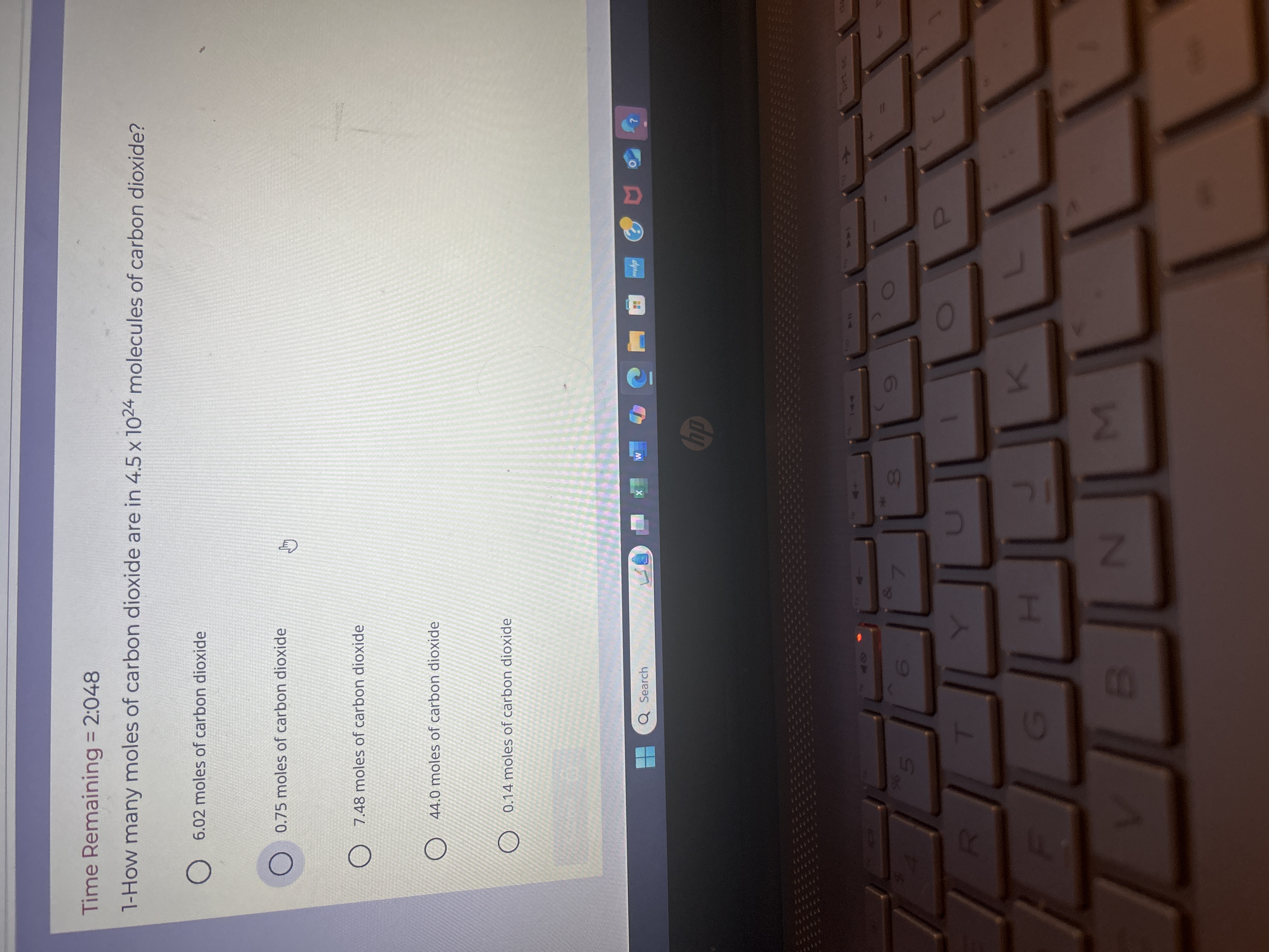 Solved Time Remaining =2:0481-How many moles of ﻿carbon | Chegg.com