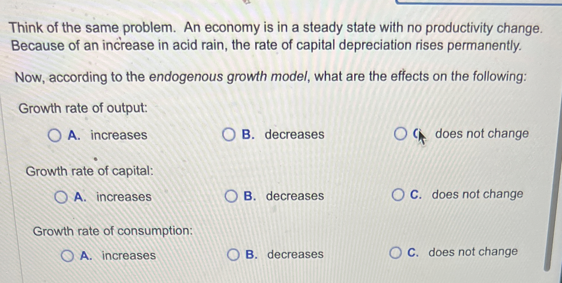 Solved Think of the same problem. An economy is in a steady | Chegg.com