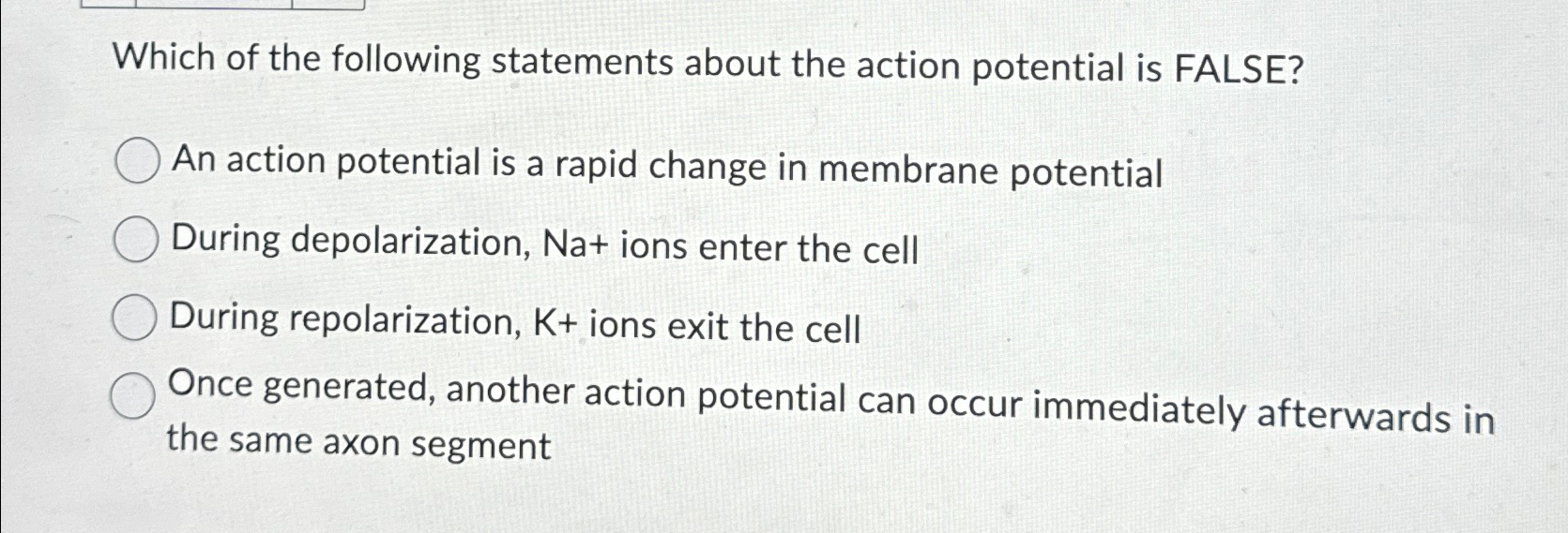 Solved Which of the following statements about the action | Chegg.com
