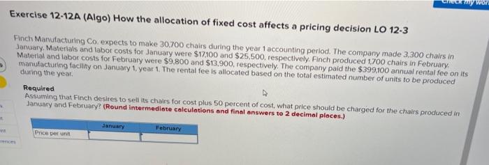 Solved Help Save & Exit Submit Check my work Exercise 12-7A | Chegg.com