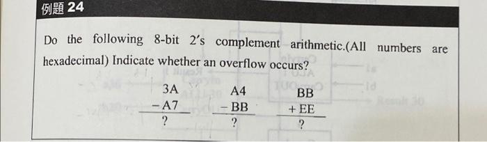 Solved Do the following 8-bit 2's complement arithmetic.(All | Chegg.com