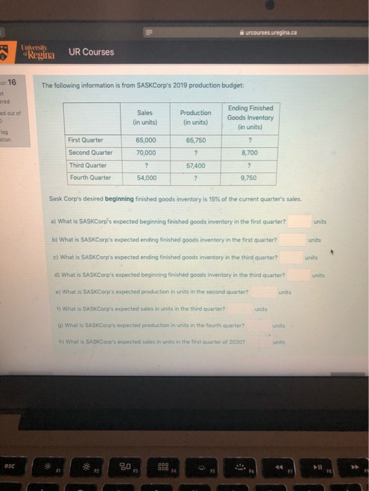 urcourses.uregina.ca C ersity "Regina UR Courses on | Chegg.com
