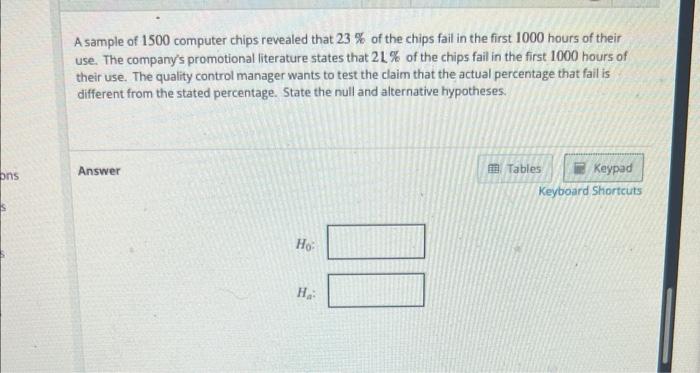 Solved A sample of 1500 computer chips revealed that 23% of | Chegg.com