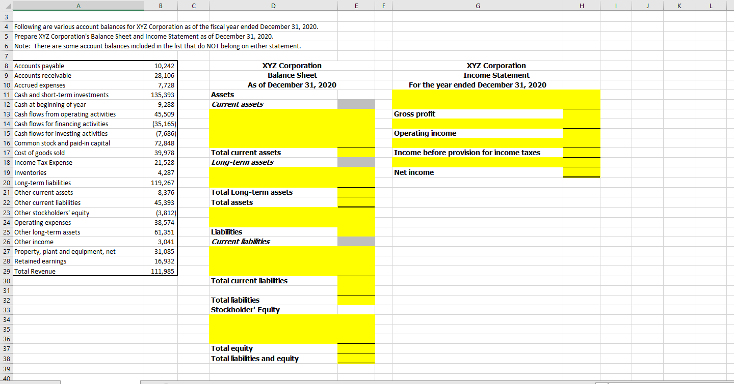 Solved Part 1Complete an income statement and balance sheet | Chegg.com