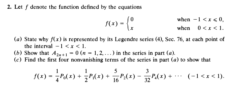 Solved Let f ﻿denote the function defined by the | Chegg.com