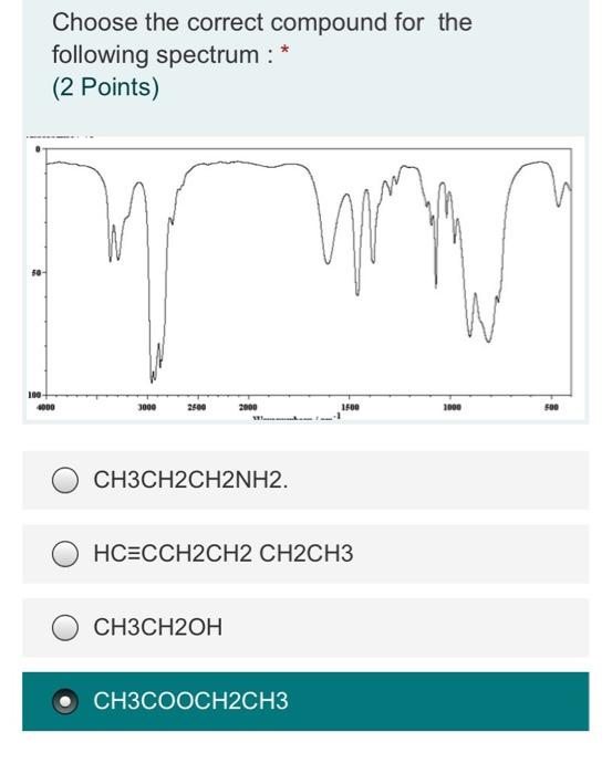 Solved Choose the correct compound for the following | Chegg.com