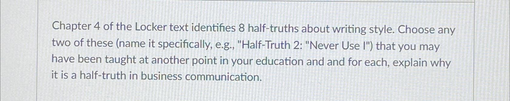Solved Chapter 4 ﻿of the Locker text identifies 8 | Chegg.com