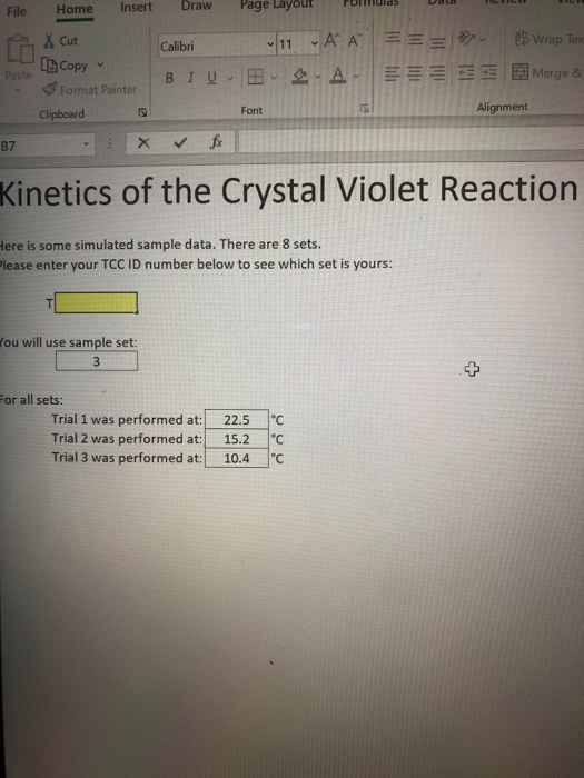 Integrated Rate Laws: Crystal Violet Reaction | Chegg.com