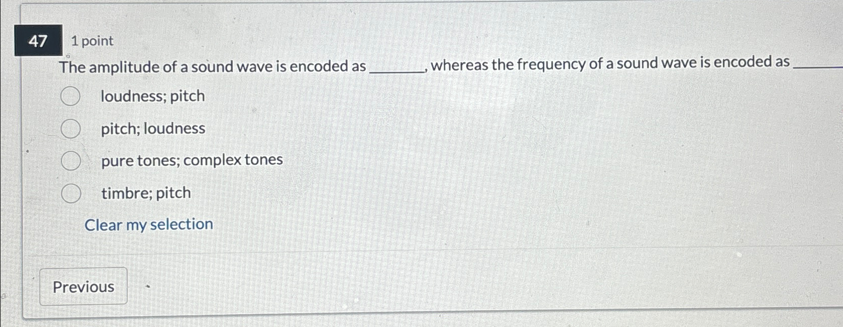 Solved 471 ﻿pointThe amplitude of a sound wave is encoded as | Chegg.com