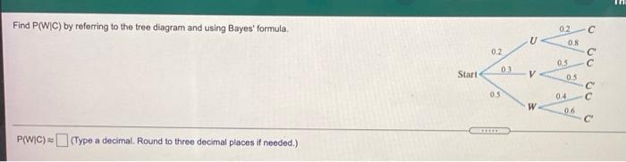 Solved Find P(WIC) by referring to the tree diagram and | Chegg.com