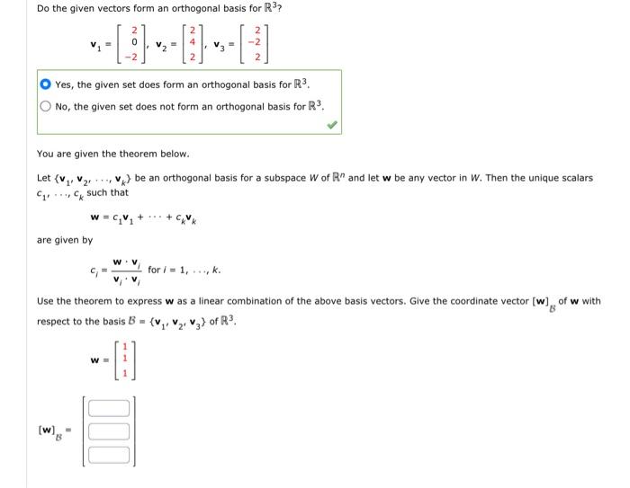 Do the given vectors form an orthogonal basis for R3 | Chegg.com