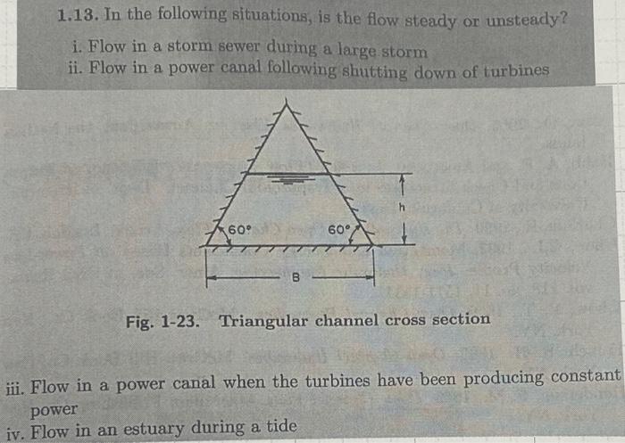 Solved 1.13. In the following situations, is the flow steady | Chegg.com