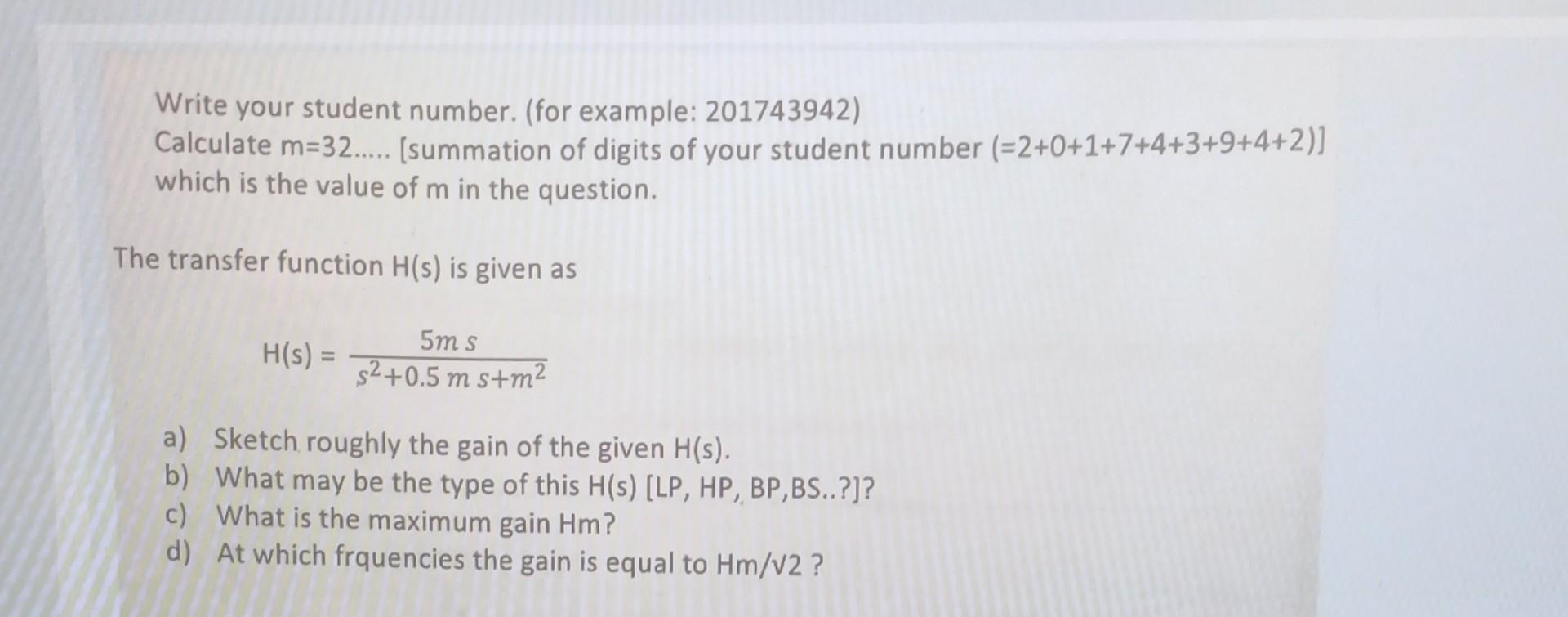 Solved Write your student number. (for example: | Chegg.com