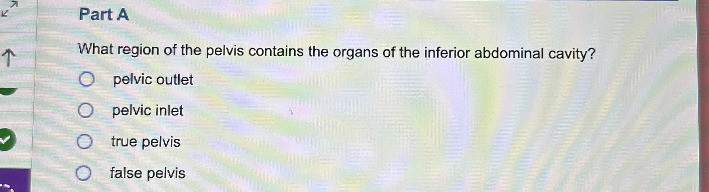 Solved Part AWhat region of the pelvis contains the organs | Chegg.com