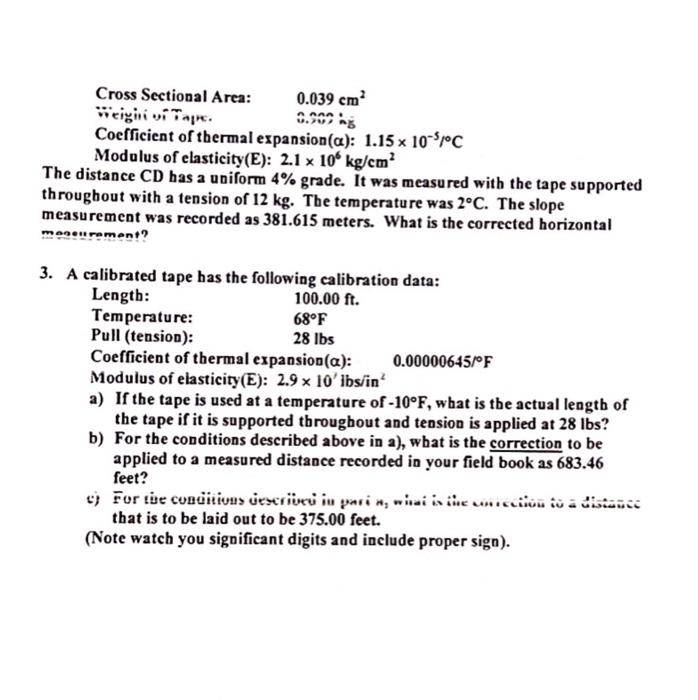 Solved SUR28U Homework 3 Taping Corrections calibration | Chegg.com