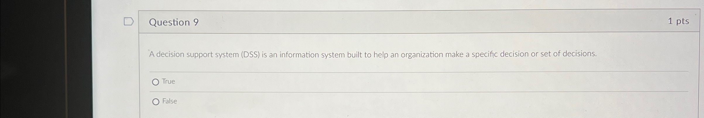 Solved Question 91 ﻿ptsA decision support system (DSS) ﻿is | Chegg.com
