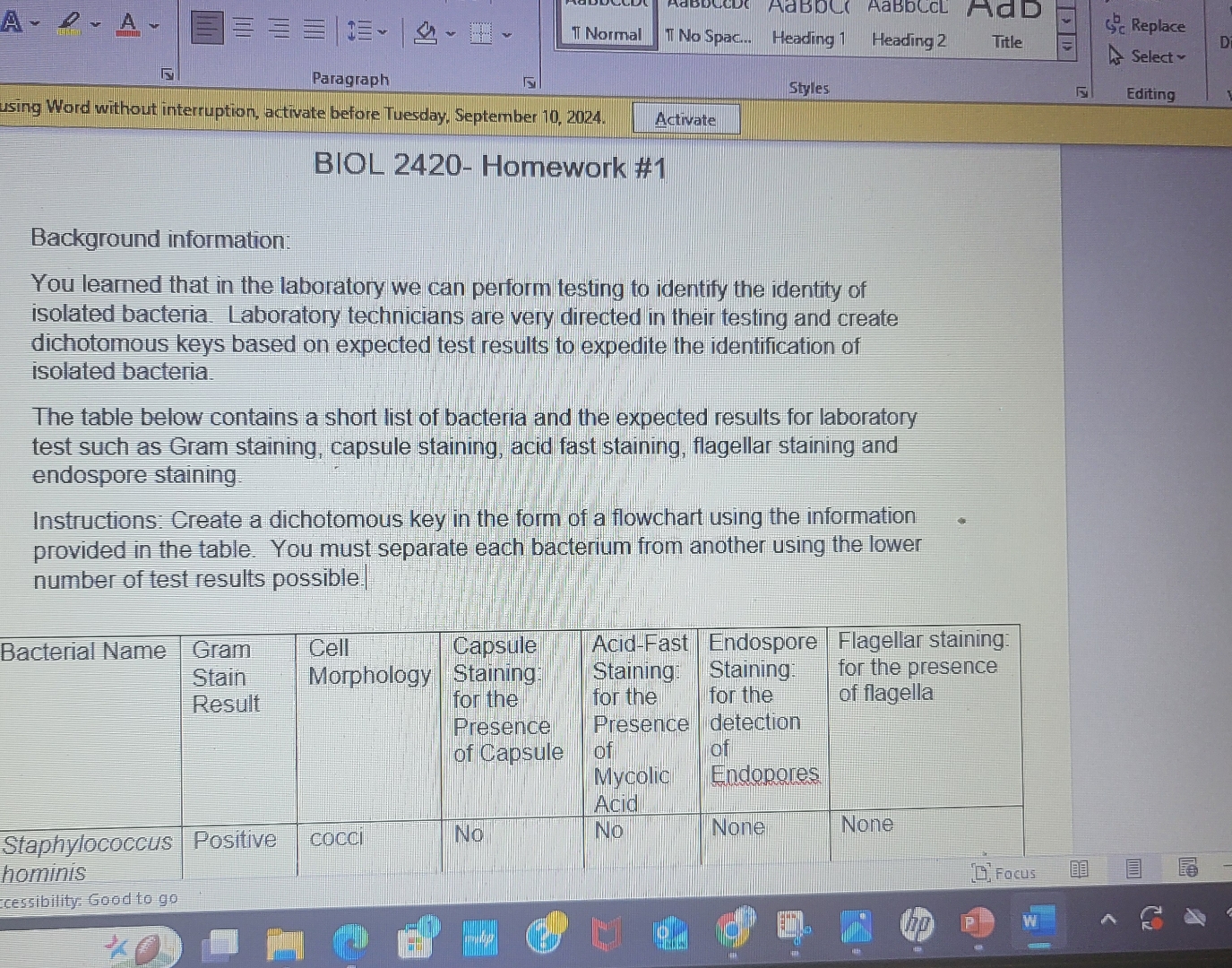 using Word without interruption, activate before | Chegg.com