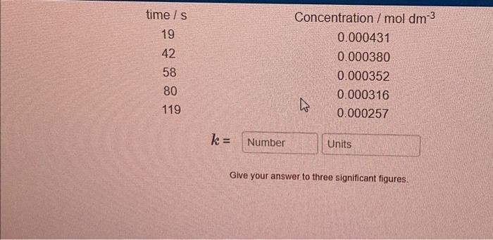 Solved how to calculate the rate constant, having time and | Chegg.com