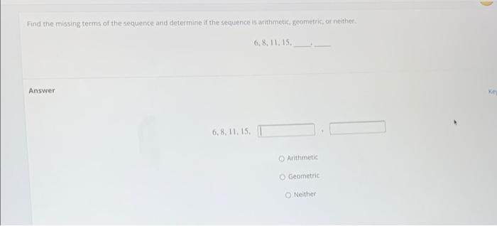 Solved > Find the missing terms of the sequence and | Chegg.com