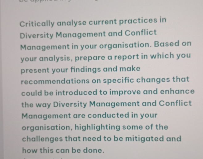 Solved Critically analyse current practices in Diversity | Chegg.com