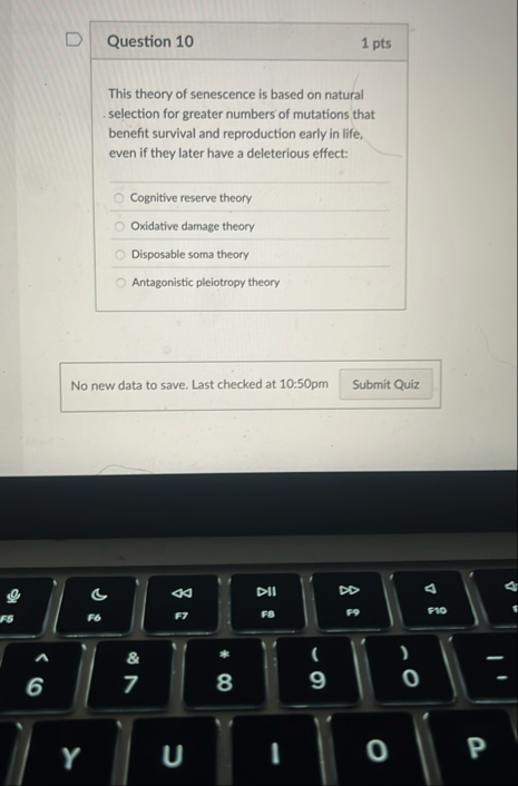 Solved Question 101 ﻿ptsThis theory of senescence is based | Chegg.com