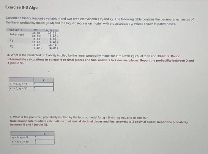 Solved Consider a binary response variable y and two | Chegg.com