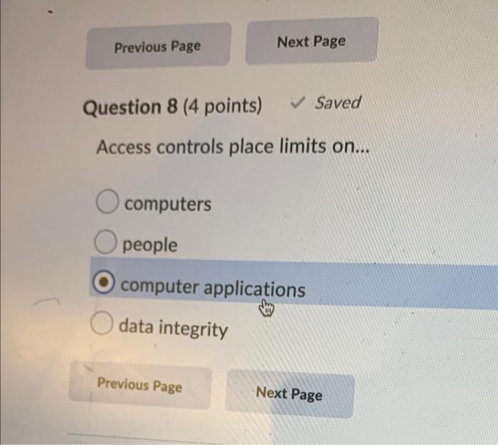 Solved Previous Page Next Page Question 8 (4 points) Saved | Chegg.com
