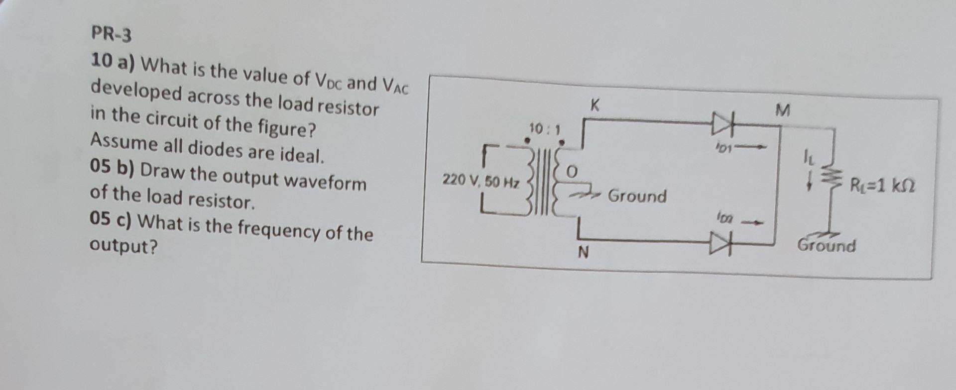 Solved PR-310 ﻿a) ﻿What is the value of VDC ﻿and VAC | Chegg.com