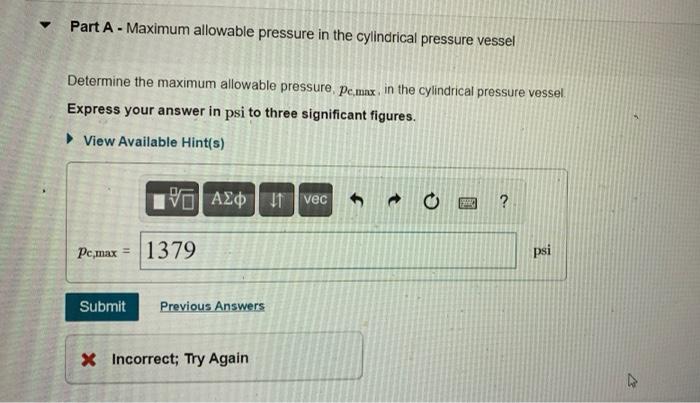 Solved Learning Goal: To calculate the maximum allowable | Chegg.com