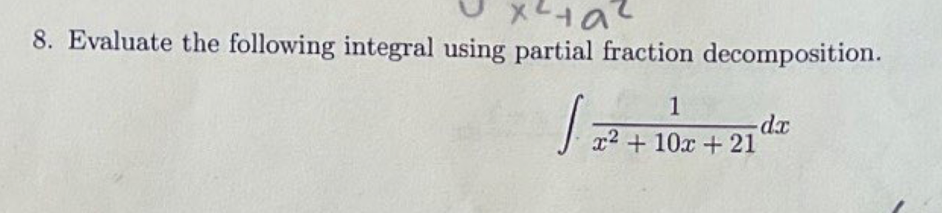 Solved Evaluate The Following Integral Using Partial