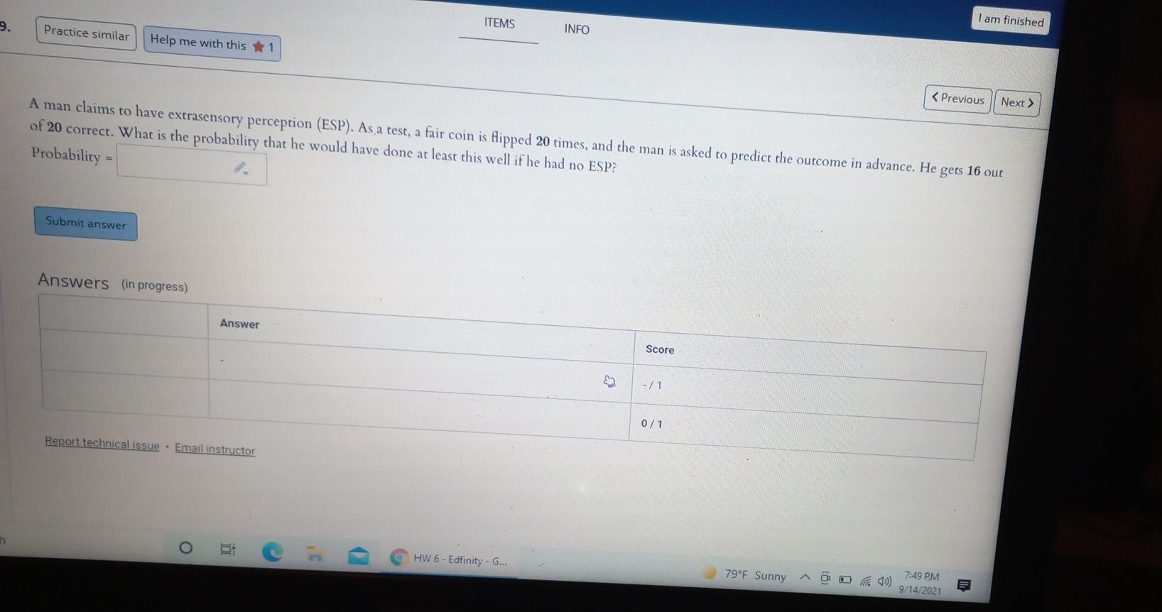 Solved х B Edfinity - Stats Data Analysis fo 00 HW 6 - | Chegg.com