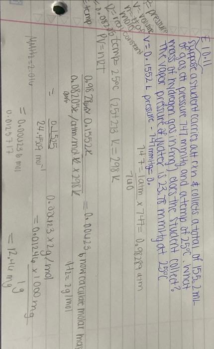 Solved A common way to make hydrogen gas in the laboratory | Chegg.com