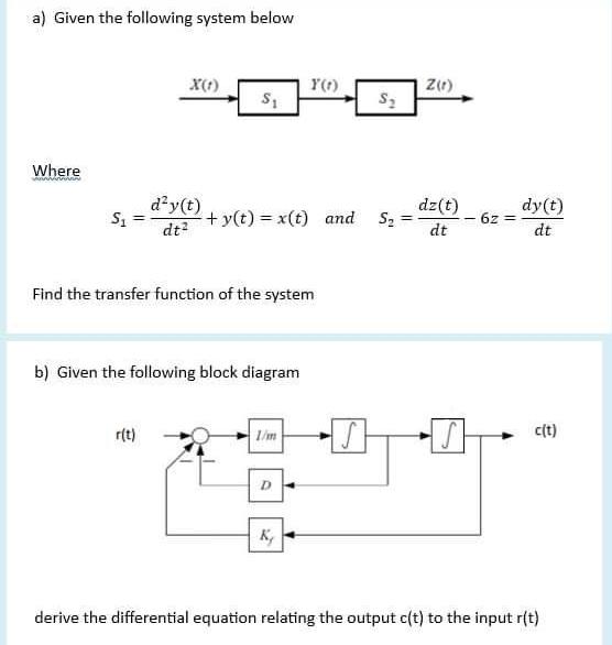 Solved jnnnna) ﻿Given the following system | Chegg.com