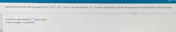 Solved Approximate the area under the graph of | Chegg.com