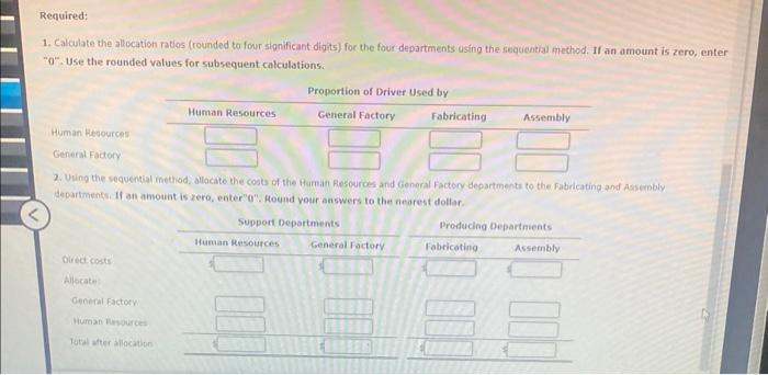 Solved Sequential (Step) Method of Support Department Cost | Chegg.com