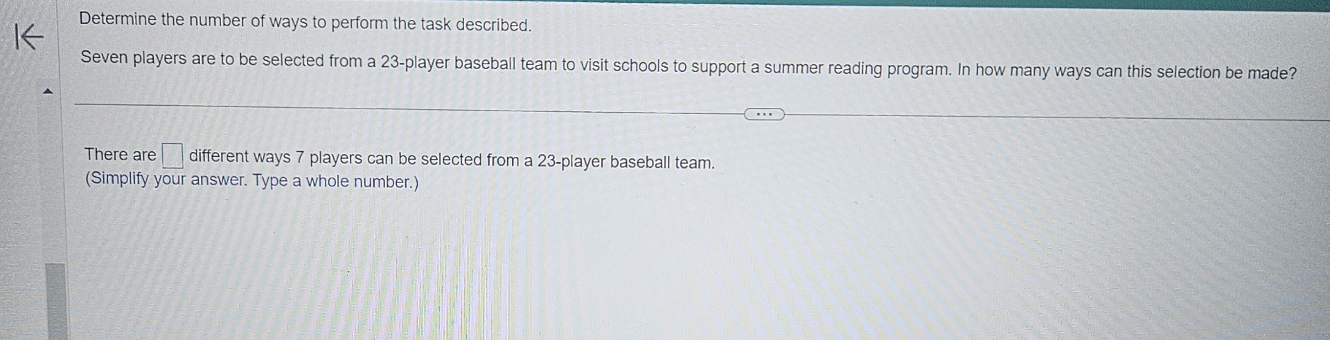 Solved Determine the number of ways to perform the task | Chegg.com