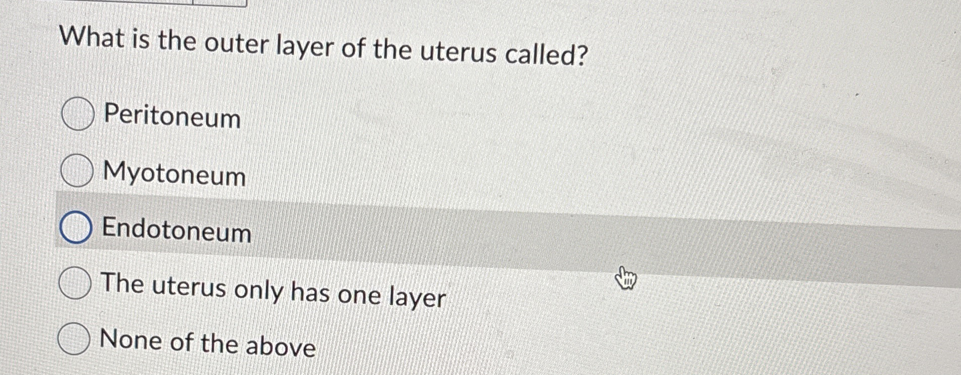 Solved What is the outer layer of the uterus | Chegg.com