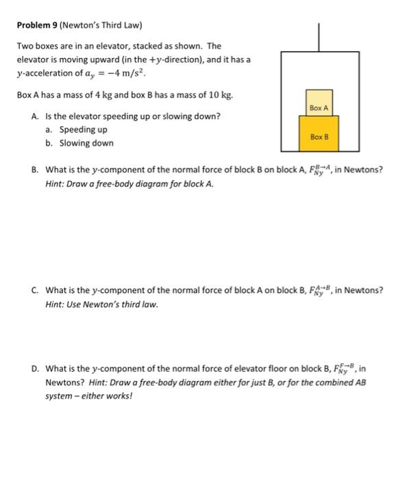 Solved Problem 9 (Newton's Third Law) Two boxes are in an | Chegg.com