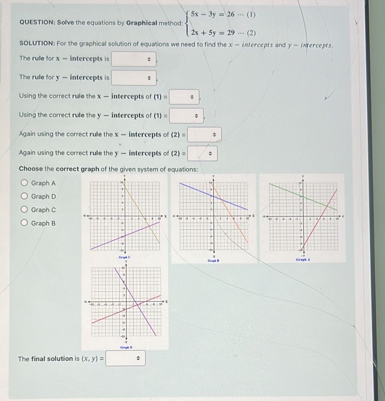 Solved Answer all QUESTION: Solve the equations by Graphical | Chegg.com